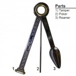 A typical pipe tool consists of a tamper, poker and reamer